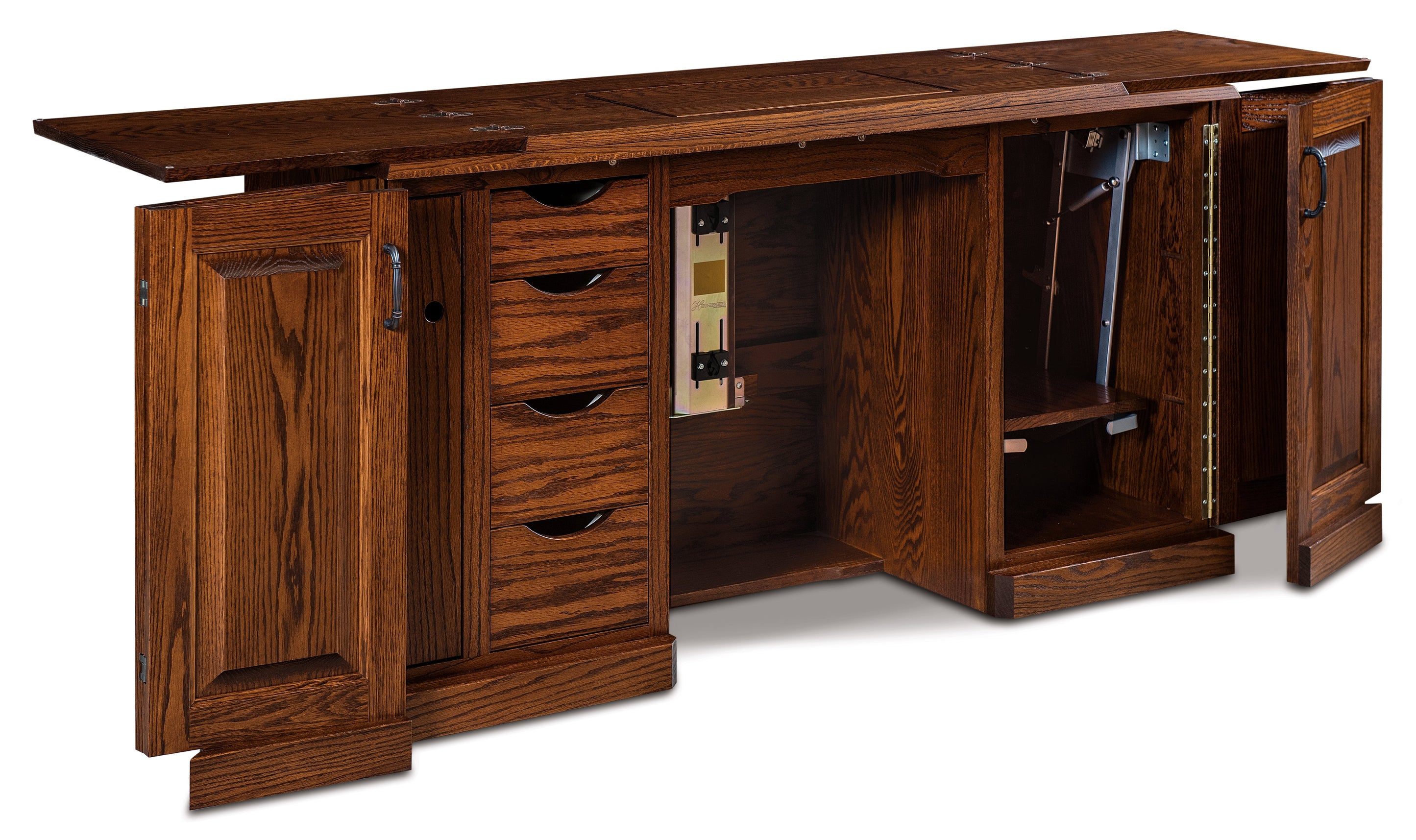 Yoder's Woodworking Deluxe Sewing Table with Serger Lift 909 Amish Fur ...